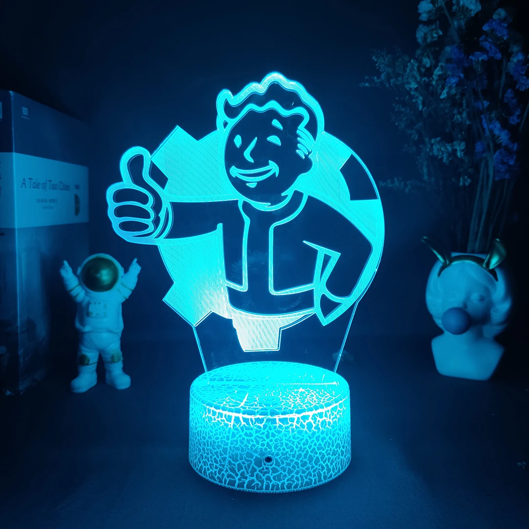 Game Fallout Shelter Mark 3D Table Lamp Coffee Shop Tea Bar Atmosphere ...