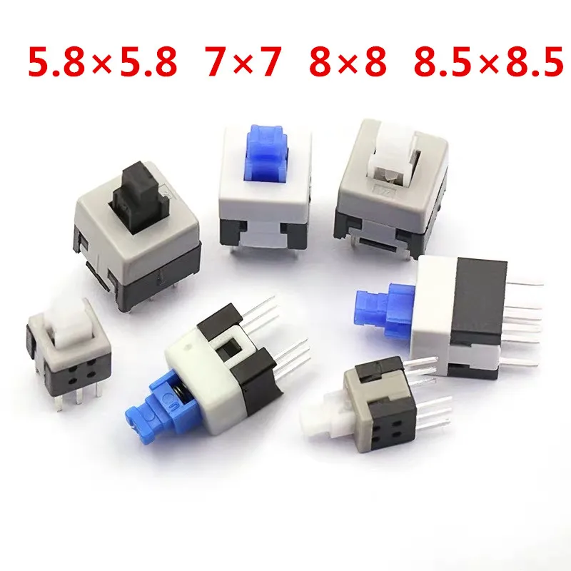 10PCS-LOTNEW-5-8x5-8-7x7-8x8-8-5x8-5mm-Self-Locking-UNlock-Push-Tactile ...