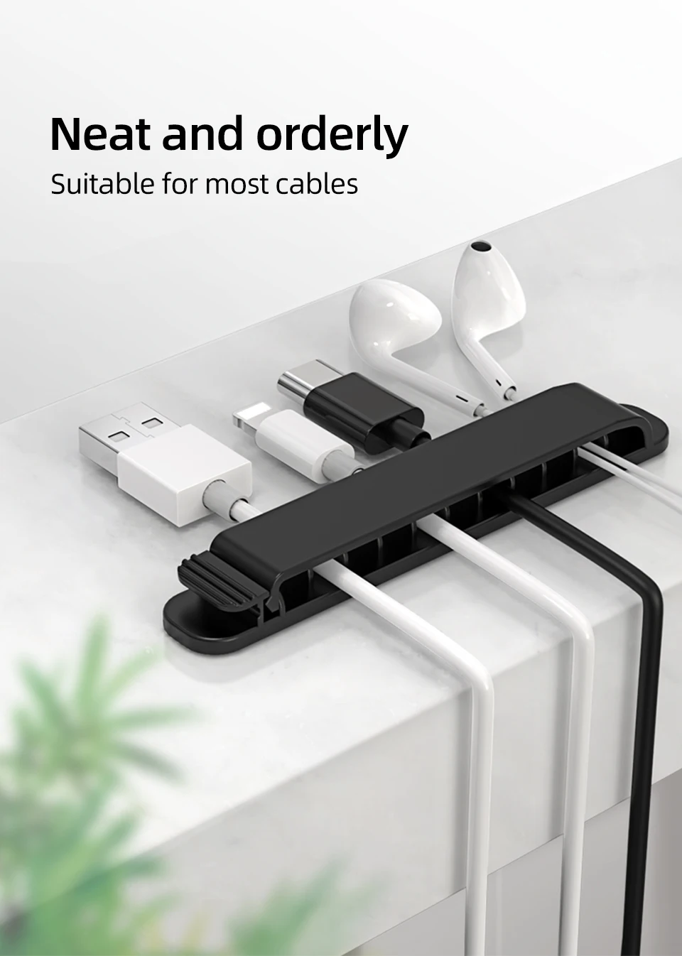 Cable Organizer Silicone USB Cable Winder Desktop