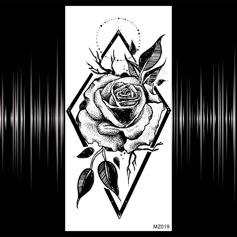 Diamond And Rose Tattoo Designs