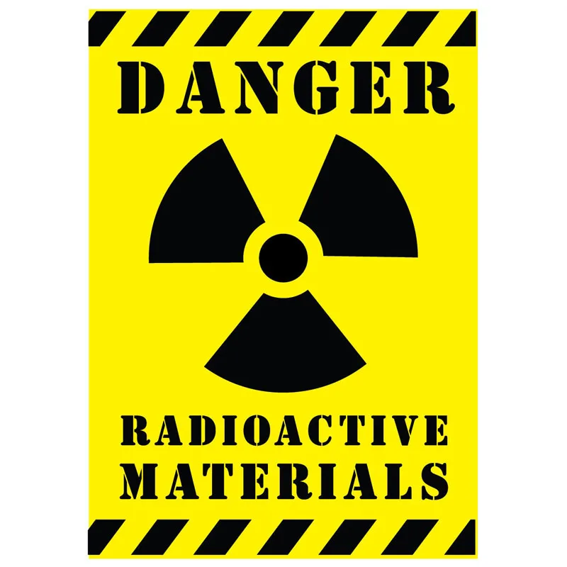 LLY-1085 Personality Car Sticker DANGER RADIOACTIVE MATERIALS Warning ...