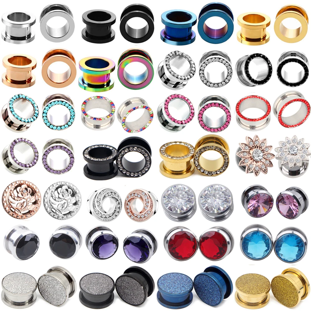 1pair-316L-Stainless-Steel-Ear-Plugs-and-Tunnels-Ear-Piercings-Oreja ...
