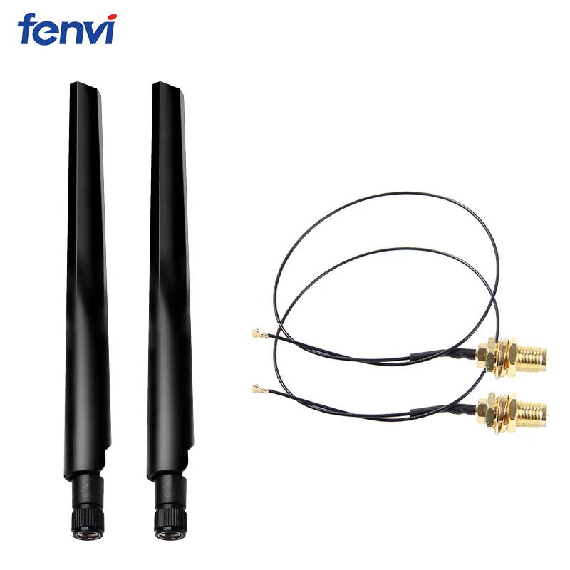 NEW Dual band 6dbi Wireless WiFi Antenna RP-SMA + MHF4/IPX Pigtail ...