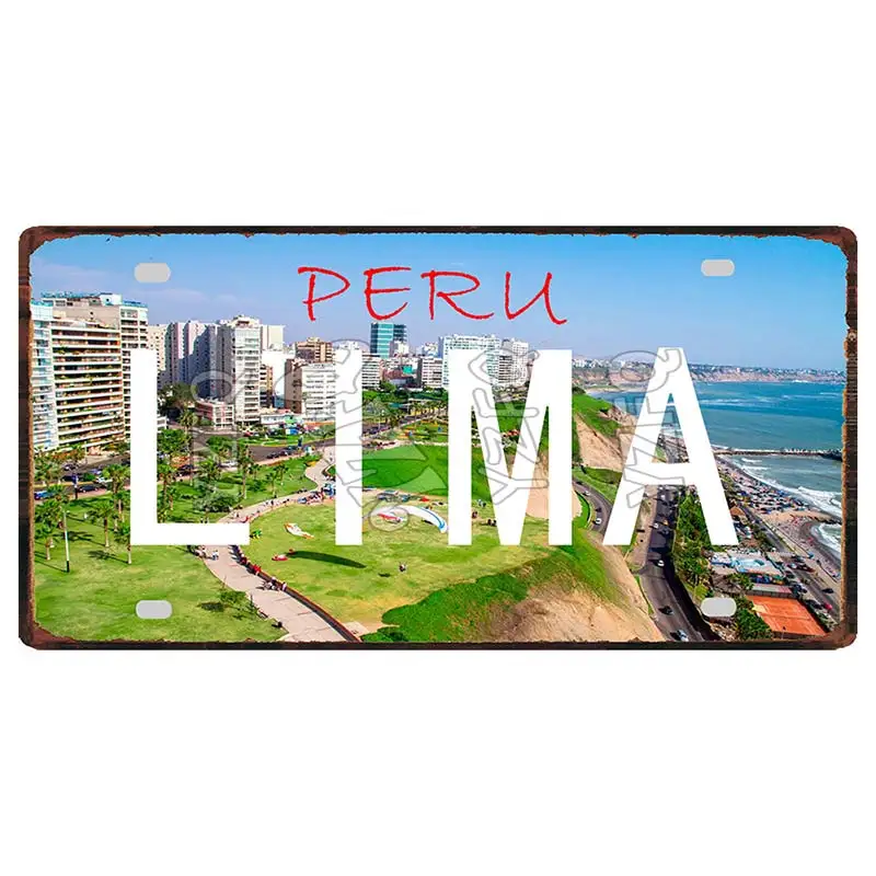 【YZFQ 】 Lima Cusco Vintage Travel Metal Signs Licence Plate Poster ...