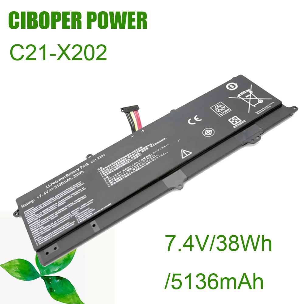 CP-Laptop-Battery-C21-X202-7-4V-38Wh-For-VivoBook-S200-S200E-X201-X201E ...