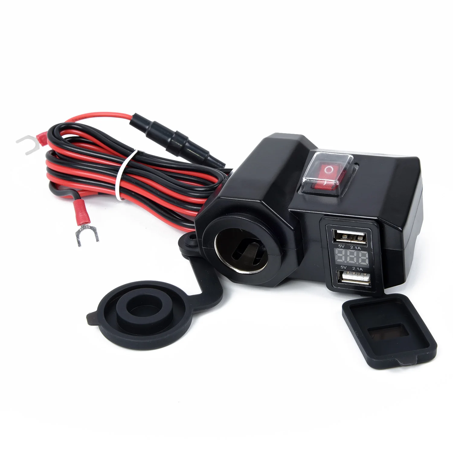 Reemplazo motocicleta voltímetro Dual USB encendedor de cigarrillos cargador negro|Accesorios ...