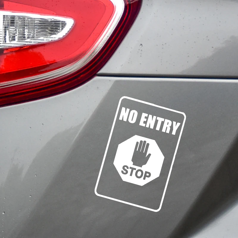 Creative PVC 18cm X 12cm Car Sticker Accessories STOP NO ENTRY Warning ...
