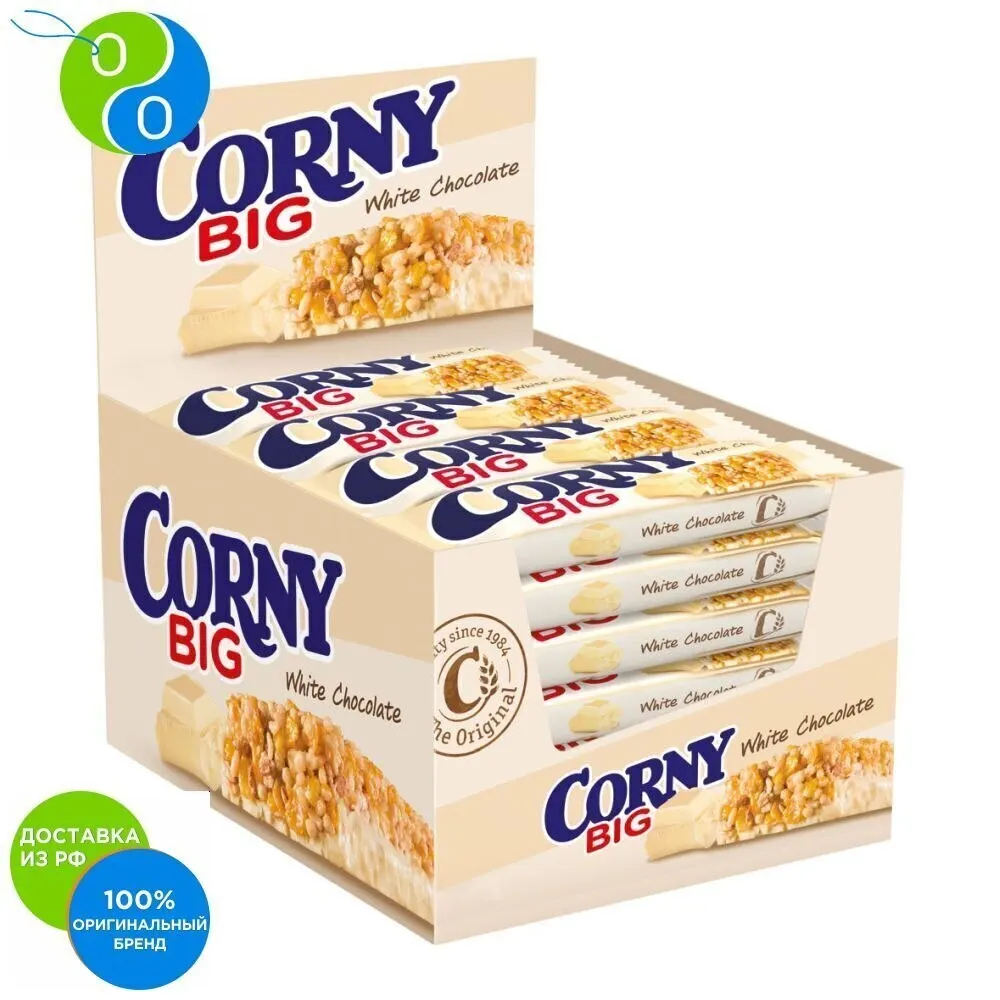 Cereal bar Corny Big White Chocolate 40g for 24pcs, , Corny, Korny ...