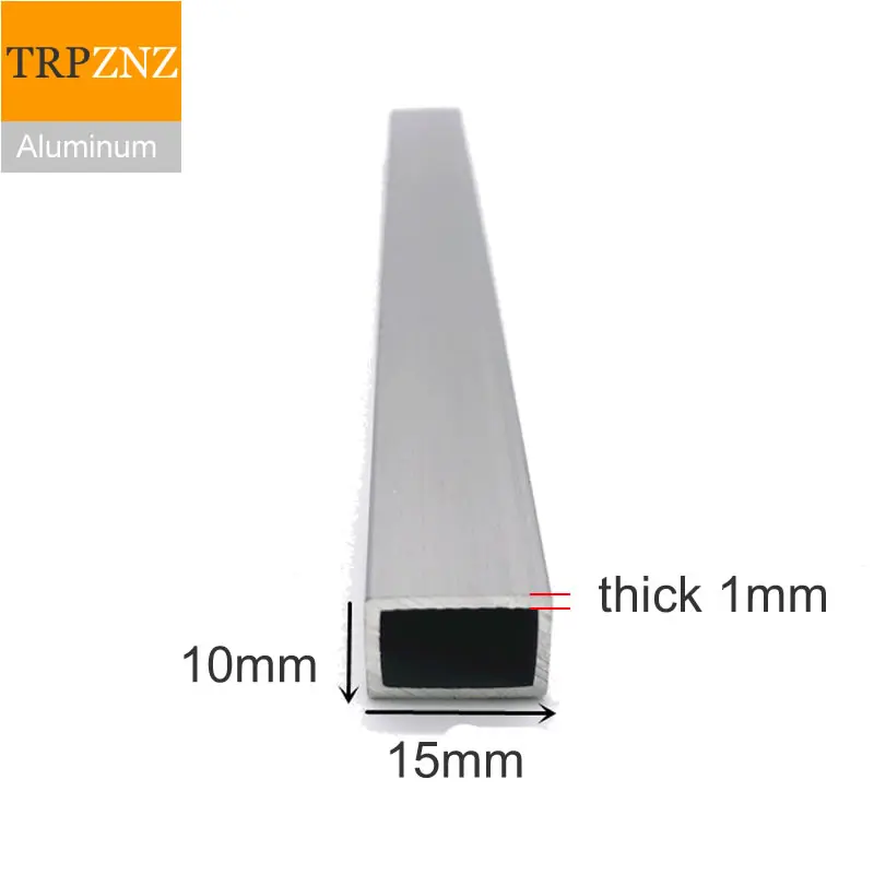 10x15mm, espessura 1mm, perfil de tubo de alumínio retangular, tubo quadrado de alumínio 6063 ...
