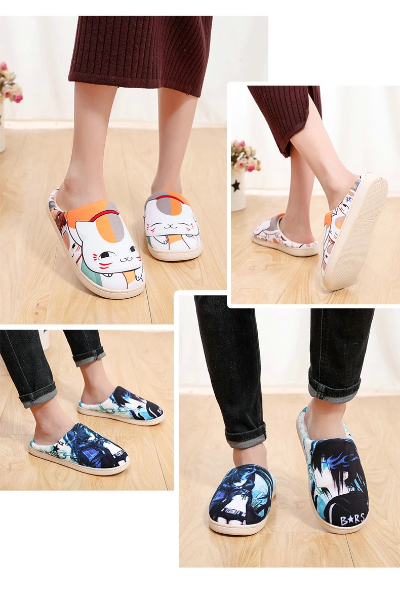 Winter Home Slippers Luffy Man Women Slippers Japanese Cartoon Slipper ...