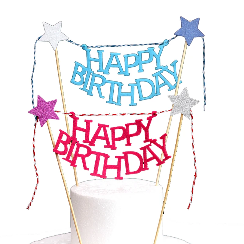 Happy-birthday-cake-topper-flag-Baking-Dessert-Cupcake-Topper-wedding ...