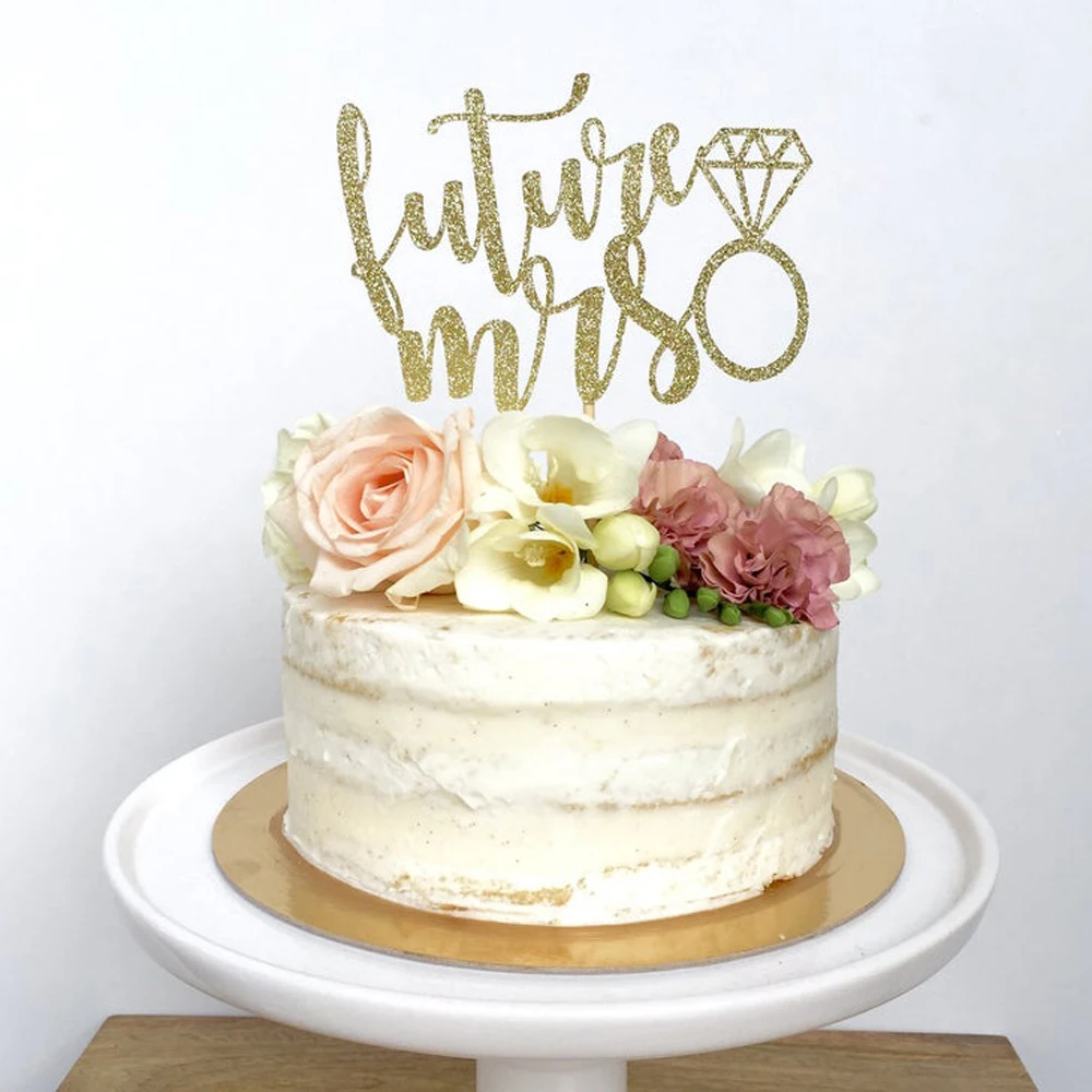 Futuro-se-ora-pastel-Topper-con-diamante-Mr-Mrs-pastel-Topper ...
