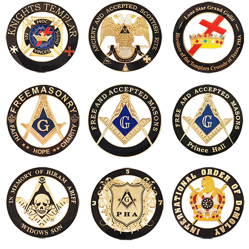 Freemason-Masonic-Car-Emblem-Stickers-Metal-Personality-Knight-Badge ...