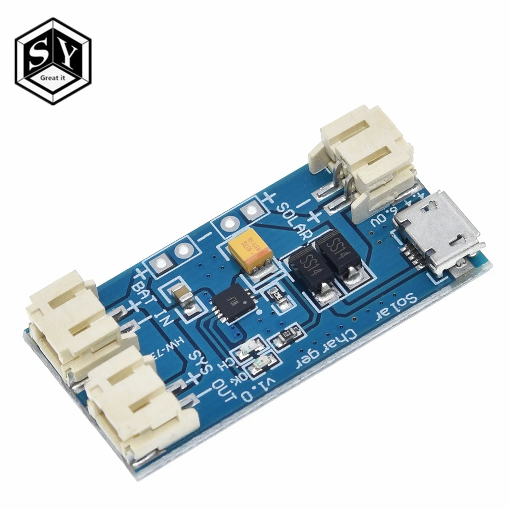 【KAMDSS015】Great IT 500Ma Mini Solar Lipo Charger Board CN3065 Lithium ...