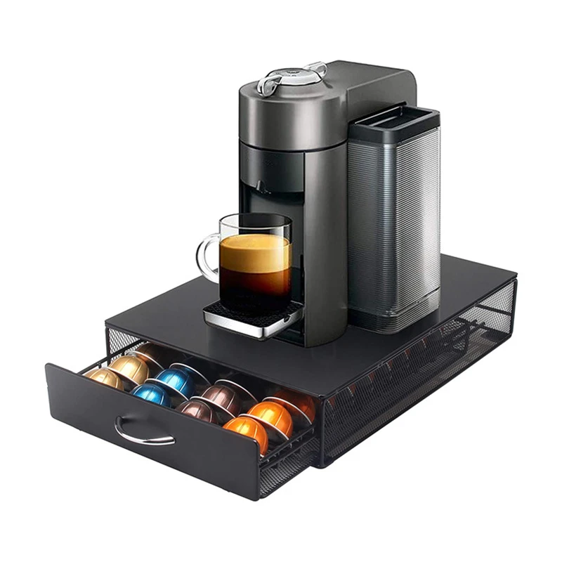 40 Cups Coffee Nespresso Capsule Drawer Holder Coffee Pod Storage Rack ...