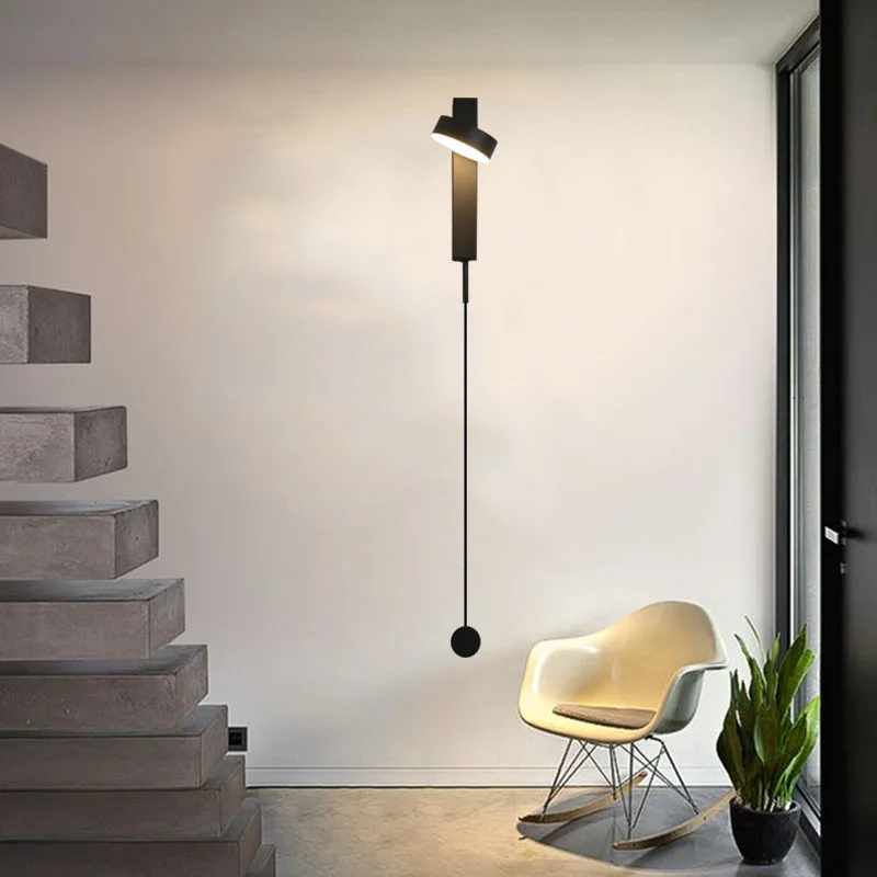 Modern LED Wall Lamps with Rotation Sconce Light for Bedside Living ...