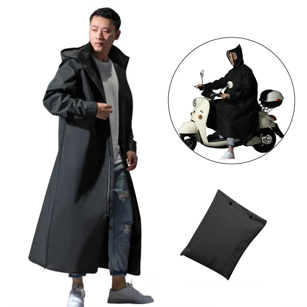 Motorcycle Raincoat Women/men Zipper Hooded Poncho Motorcycle Rainwear ...