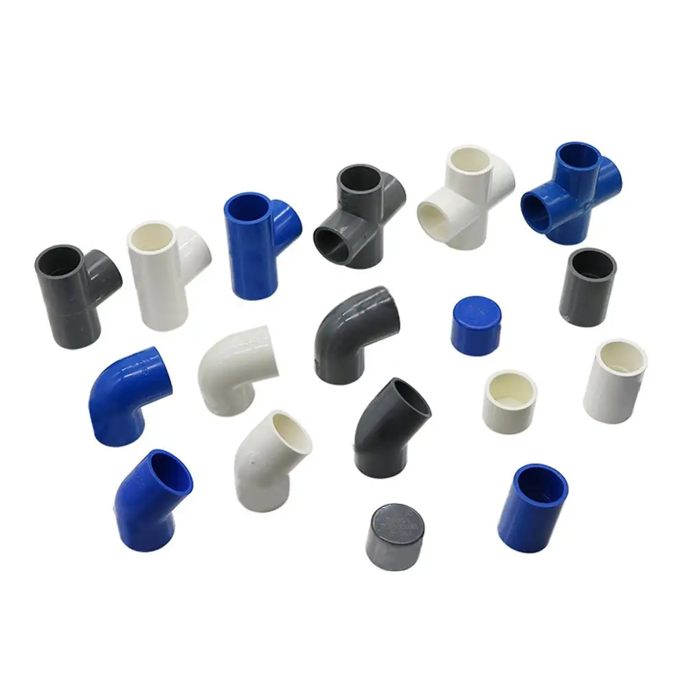ID 25mm PVC Pipe Connectors Straight Elbow Solid Equal Tee Four-way ...