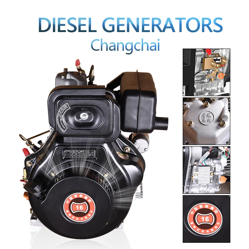 Changchai power diesel generator set household 5500W single three phase ...