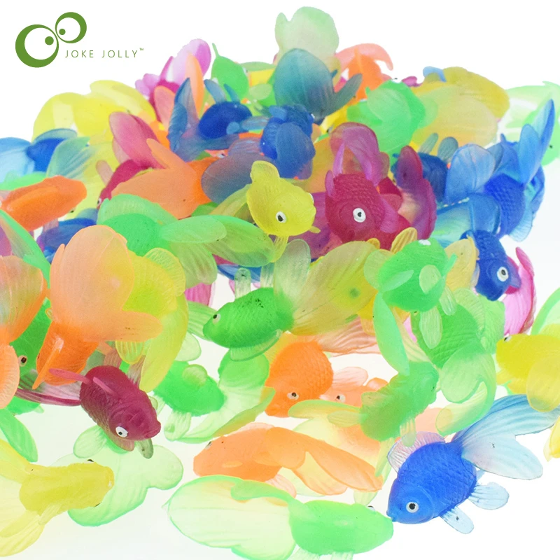 5/10/20pcs Soft Rubber Gold Fish Baby Bath Toys For Children Simulation ...