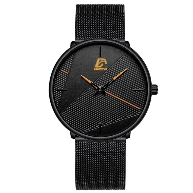 DIJANES Mens Minimalist Fashion Watches Men Classic Black Ultra Thin ...
