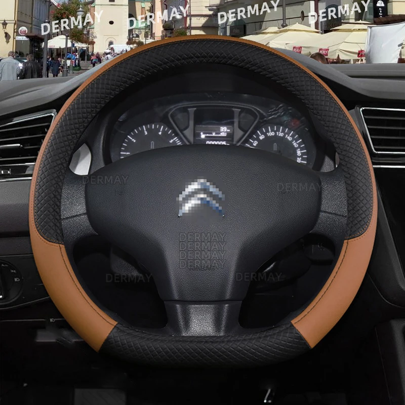 COUVRE-VOLANT,O shape Yellow--housse couvre volant voiture, Couverture de volant de voiture en ...