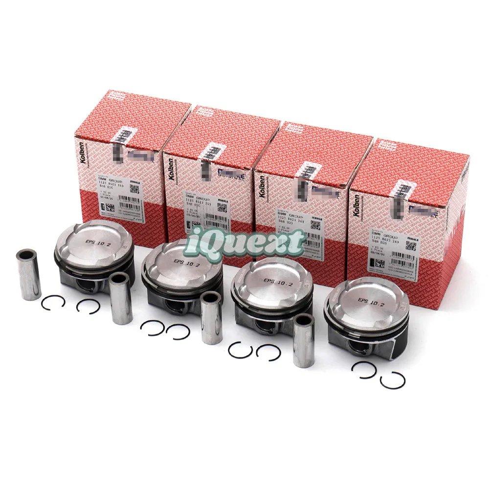 4x Pistons & Rings Set 11258638450 CR 10.2 for BMW 330i 430i 530i X1 X2 ...
