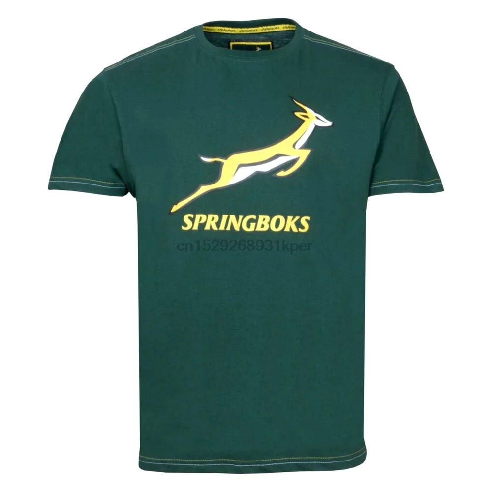 South Africa Rugby Springboks Mens Large Logo T Shirt Green 201920 ...