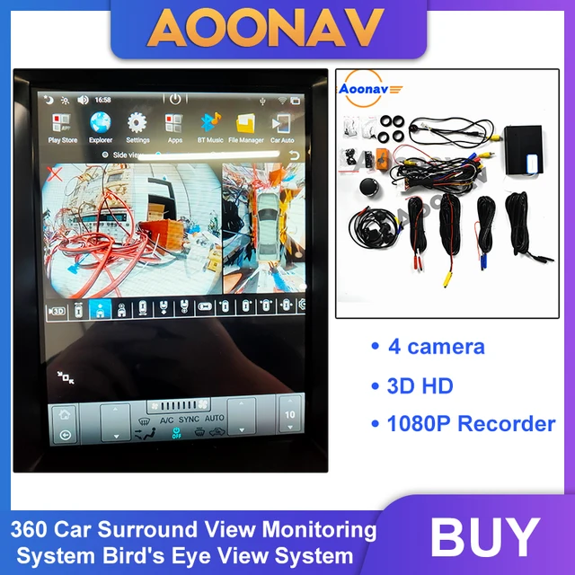 Universal 3D HD 360 car surround view monitoring system bird’s eye view ...
