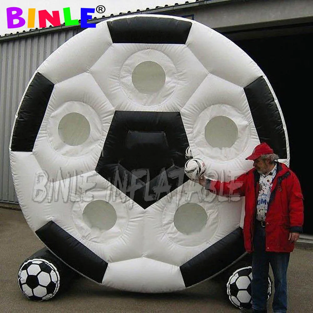 Juegos de tiro deportivos de Carnaval personalizados, portería de fútbol inflable redonda, poste ...