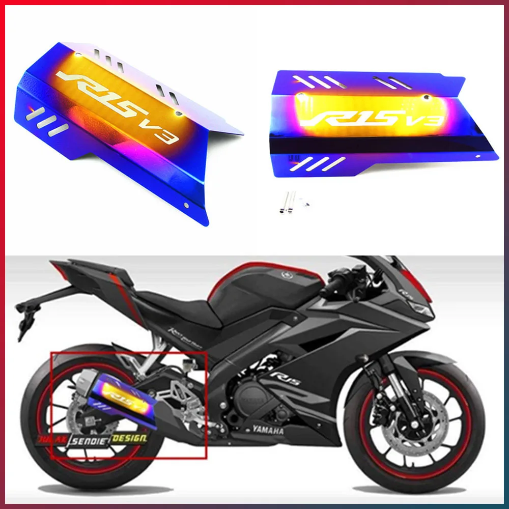 Para yamaha r15 v3 motocicleta capa de isolamento térmico chapeamento ...