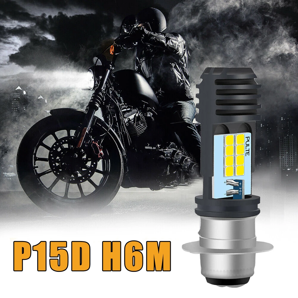 1 Pc P15D H6M 16SMD LED 오토바이 안개 DRL 헤드 라이트 하이/로우 빔 램프 조정 가능한 PX15D ...