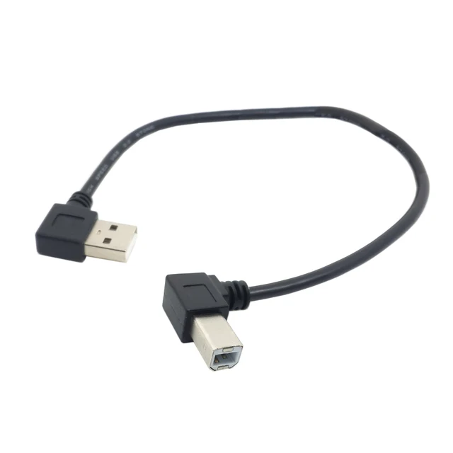 Left Angled USB 2.0 A Male to Left Angled B Male 90 Degree Printer ...