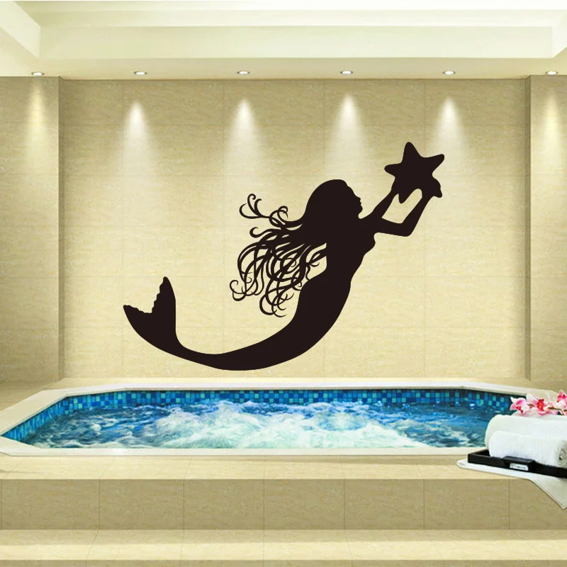 Sticker Mermaid Ocean Star Vinyl Sticker Wall Decal Art Mural Bathroom ...