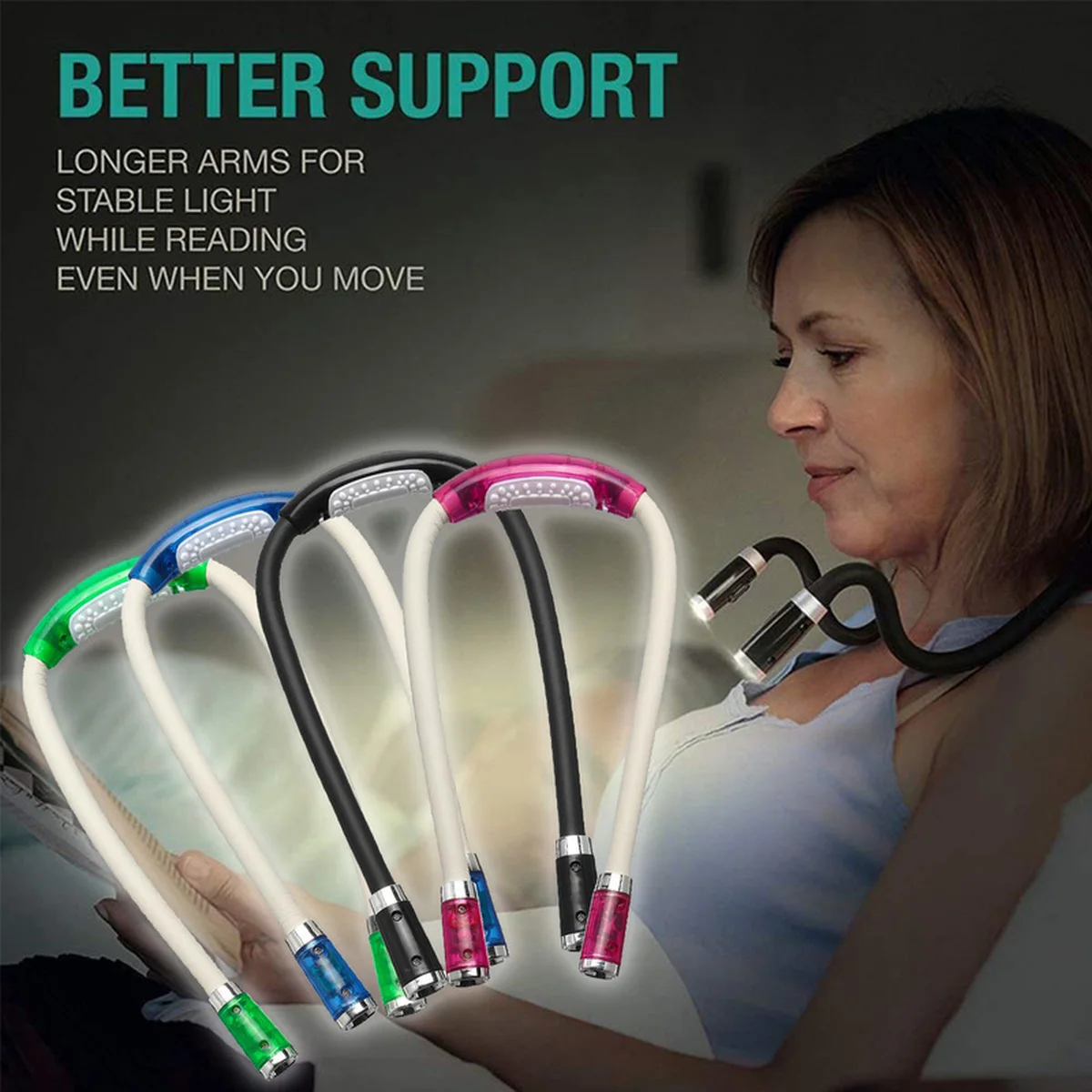 LED Reading Lights with 4LED 3 Modes Book Lamp for Kids Adults Reading ...
