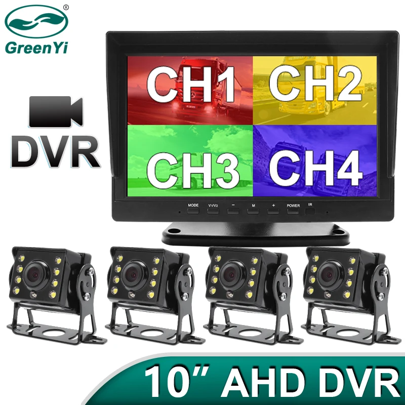 GreenYi-Night-Vision-C-mera-de-vis-o-traseira-10-4CH-AHD-Recorder-DVR ...