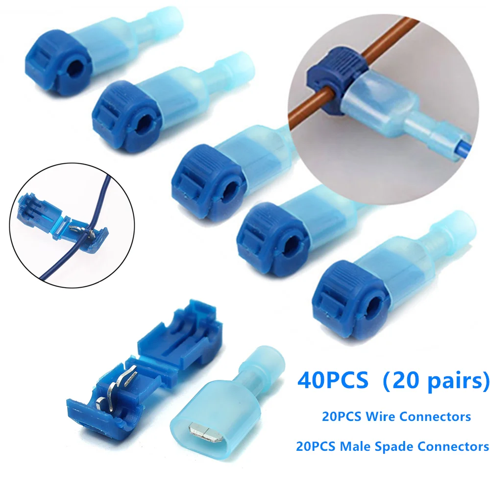 40-Pcs-20pairs-Quick-Splice-Wire-Connector-Electrical-Cable-Connectors ...