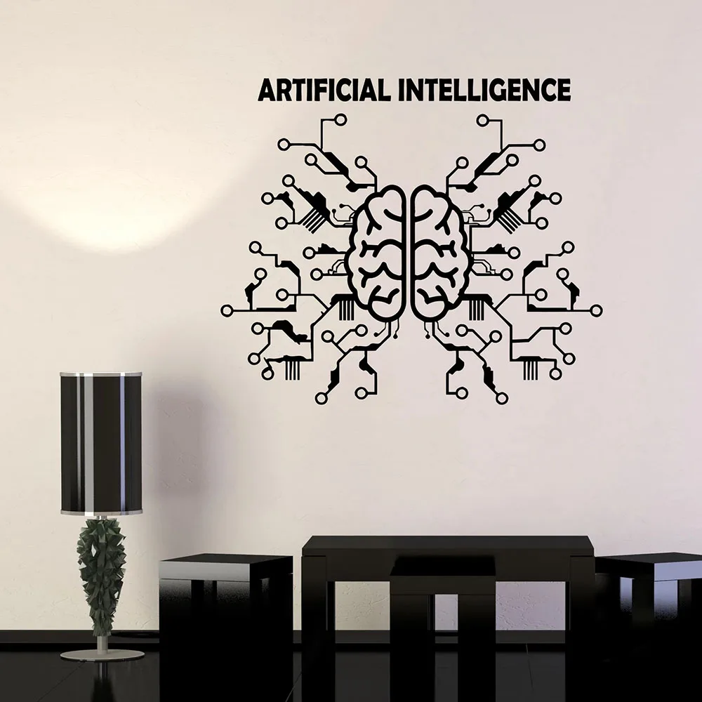 Artificial Intelligence Wall Decal Brain Neural Network Computer Vinyl ...