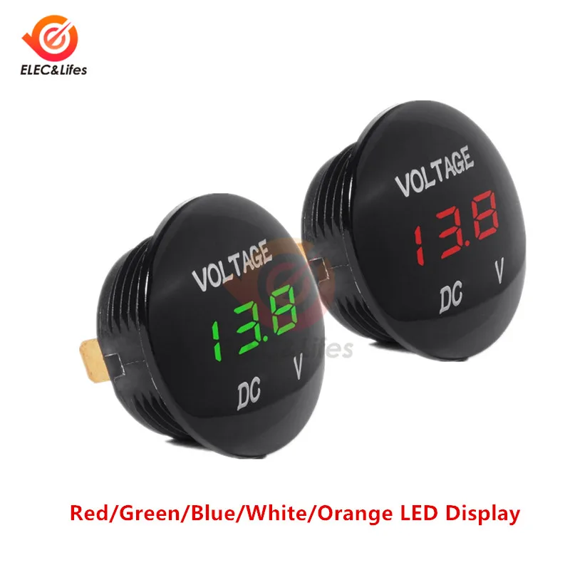 DC-5V-48V-3-Bits-Mini-Digital-Voltmeter-Round-Waterproof-LED-Panel ...