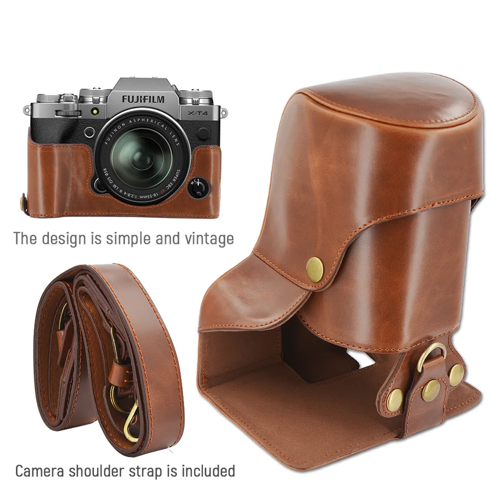 XT4 Camera Case PU Leather Half case Cover For Fujifilm XT2 XT3 XT4 XT ...