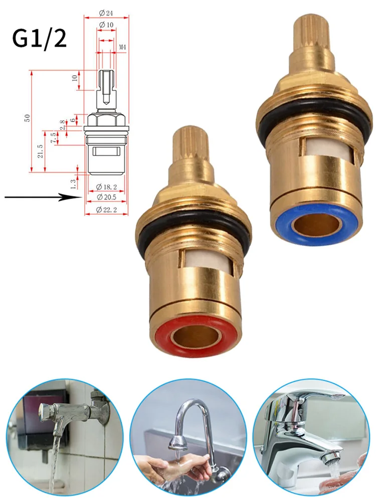 2023 New Universal Replacement Tap Valves Brass Ceramic Disc Cartridge ...