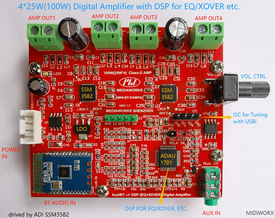 40W/100W bluetooth amplifier (2/4ch) SSM3302 SSM3582
