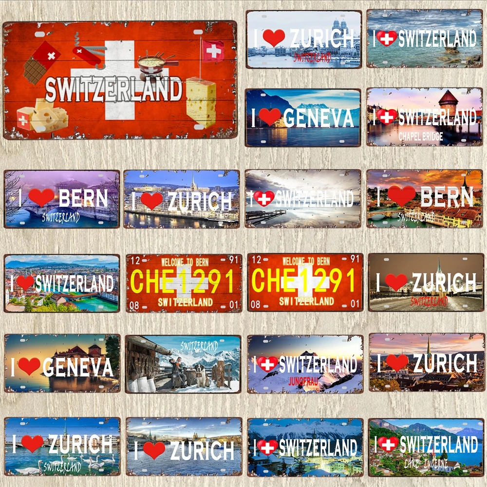YZFQ-Switzerland-Zurich-Decorative-Tin-Plate-Metal-Signs-Travel ...