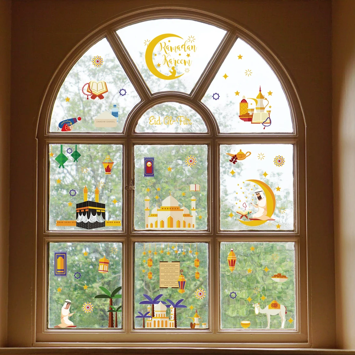 1set Eid Window Sticker Ramadan Decorations For Home Islamic Muslim ...