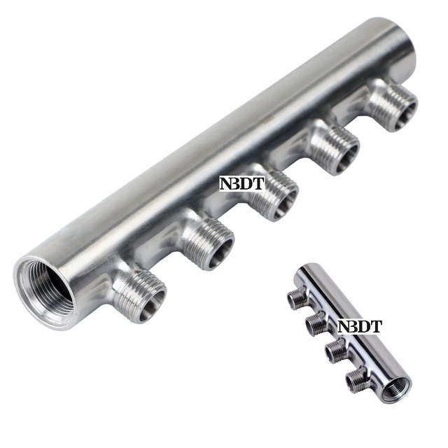 304 Stainless Steel G3/4 G1/2 Ports Water Manifold, 59% OFF