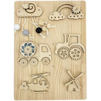 Manipulation board for children Wooden Busy Board Material Diy ...