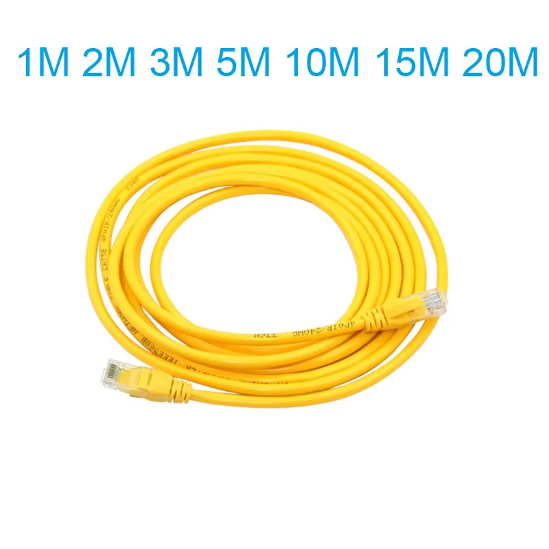 Yellow Rj45 Utp Cat5e Network Extension Cable 1m 2m 3m 5m 10m 15m 20m ...
