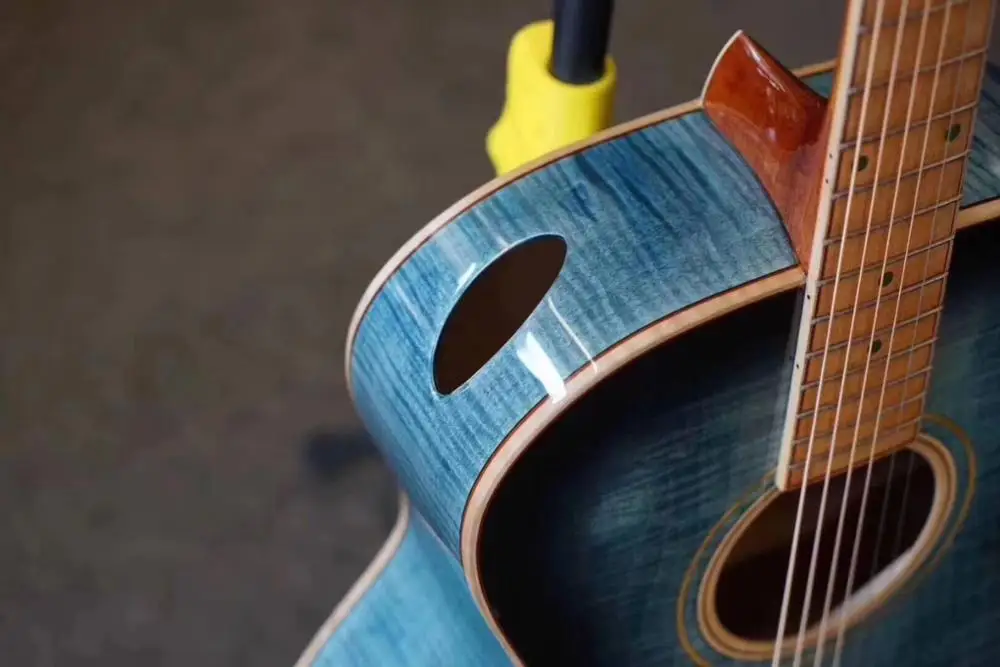 livingston brand 40 inch flamed maple Deluxe blue color acoustic ...