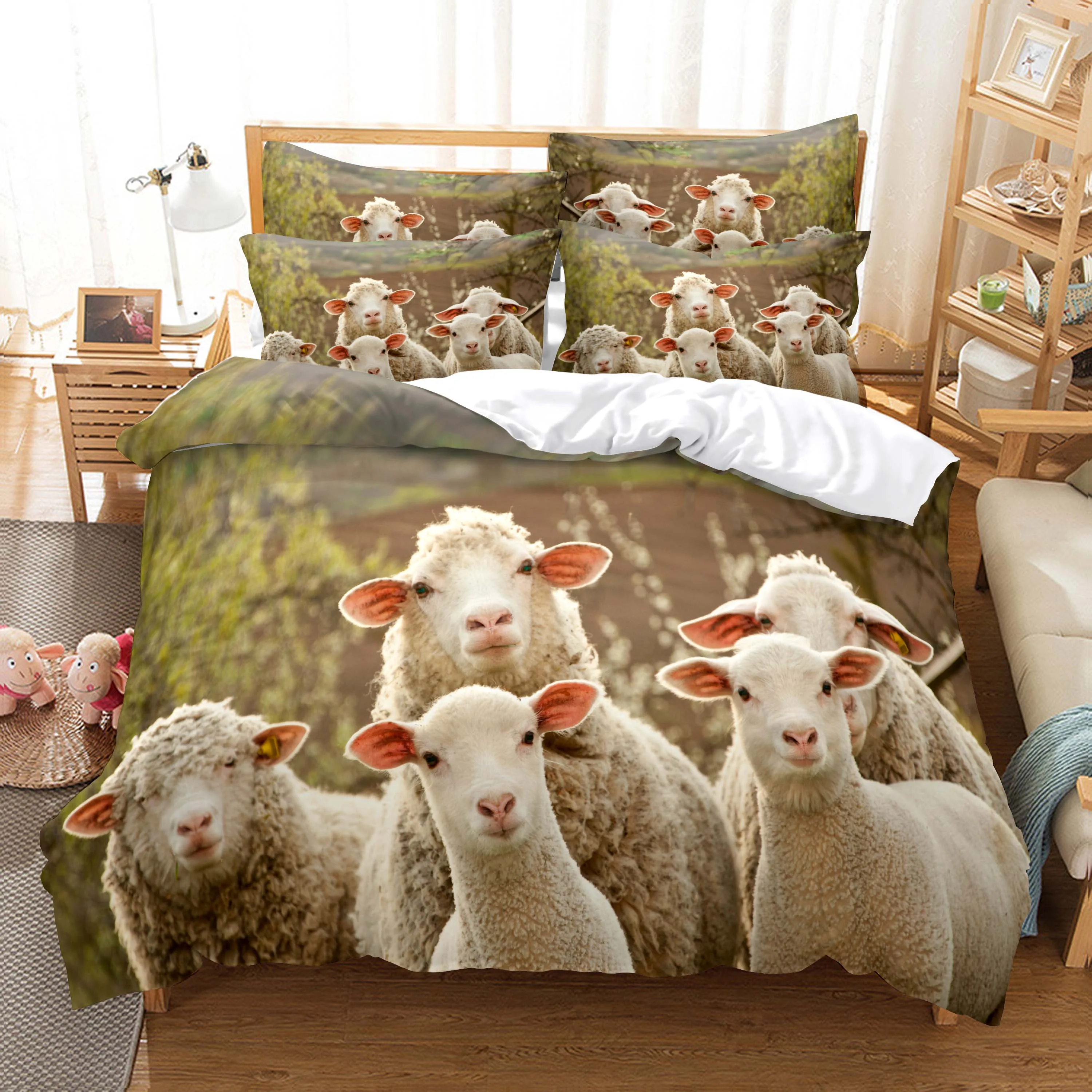 Sheep Bedding Set For Bedroom Soft Bedspreads For Bed Home Comefortable ...