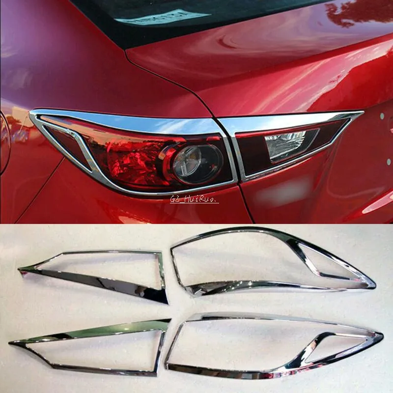 Car Back Tail Rear Trim Light Lamp Frame Stick ABS Chrome Cover 2pcs ...